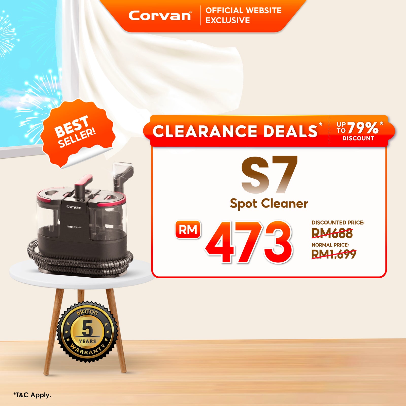 Corvan Spot Cleaner S7 - Carpet & Upholstery Cleaning with ProExtract