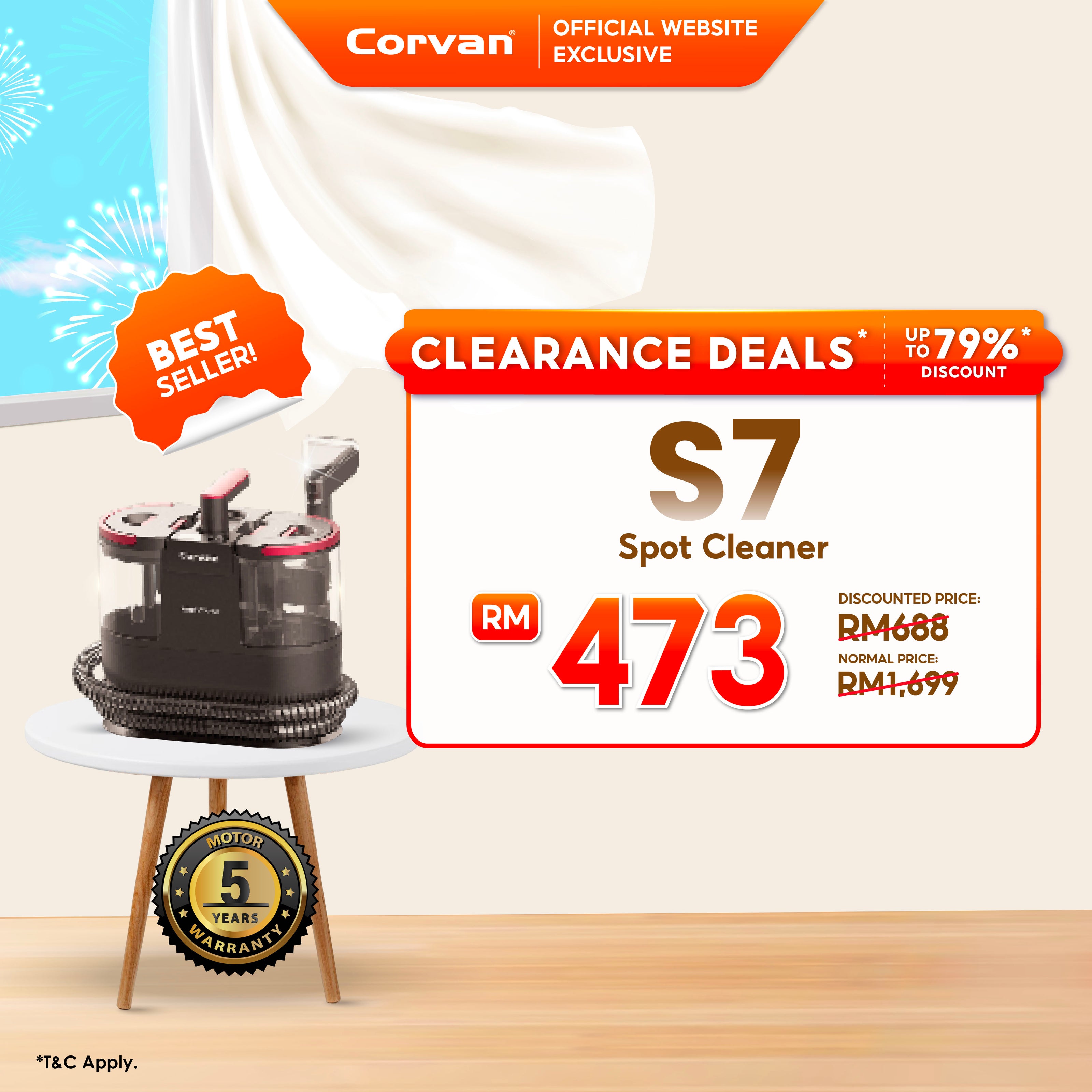 Corvan Spot Cleaner S7 - Carpet & Upholstery Cleaning with ProExtract