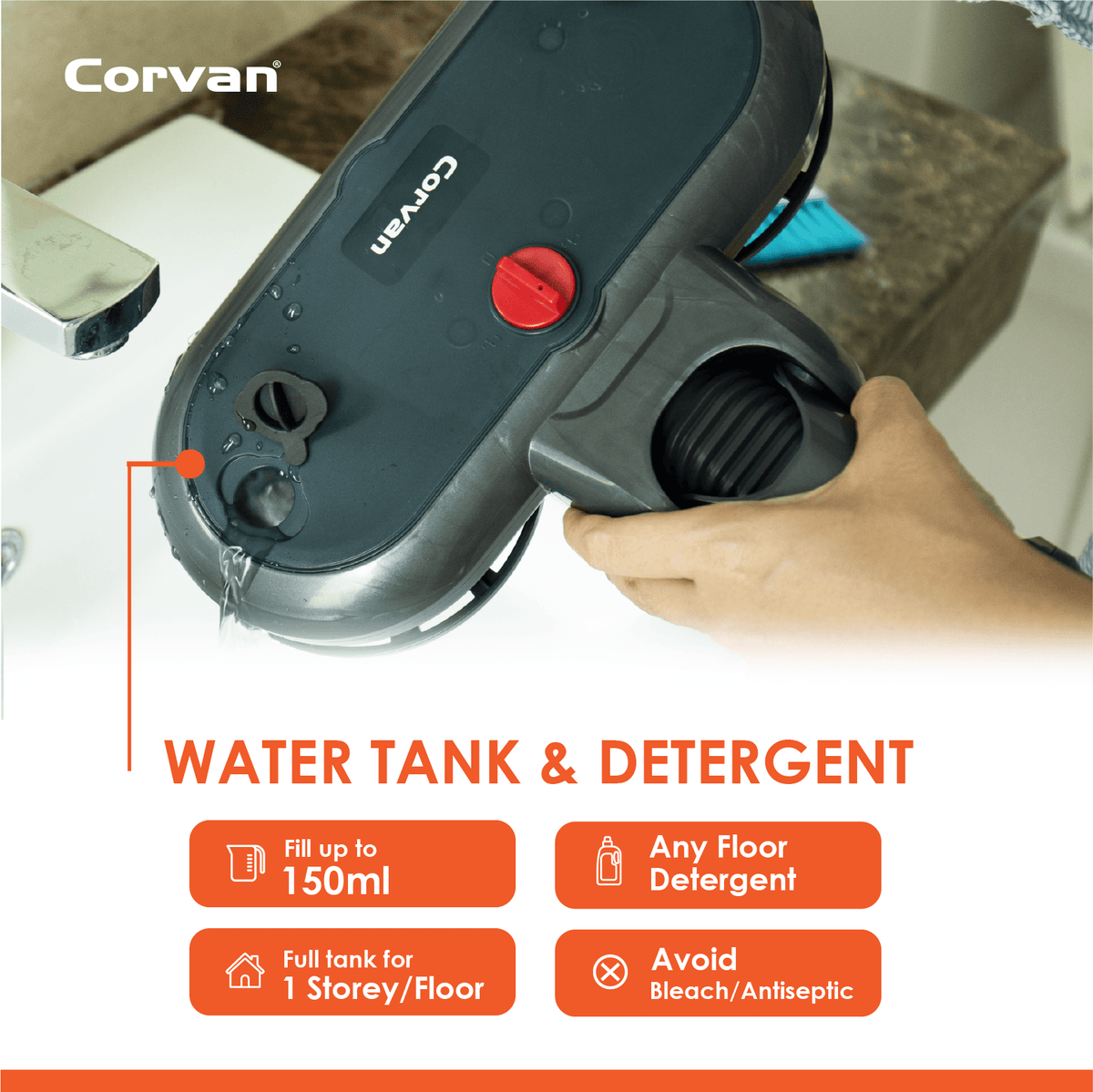 Corvan 2 In 1 Cordless Vacuum Cleaner & Cordless Mop K18 Pro